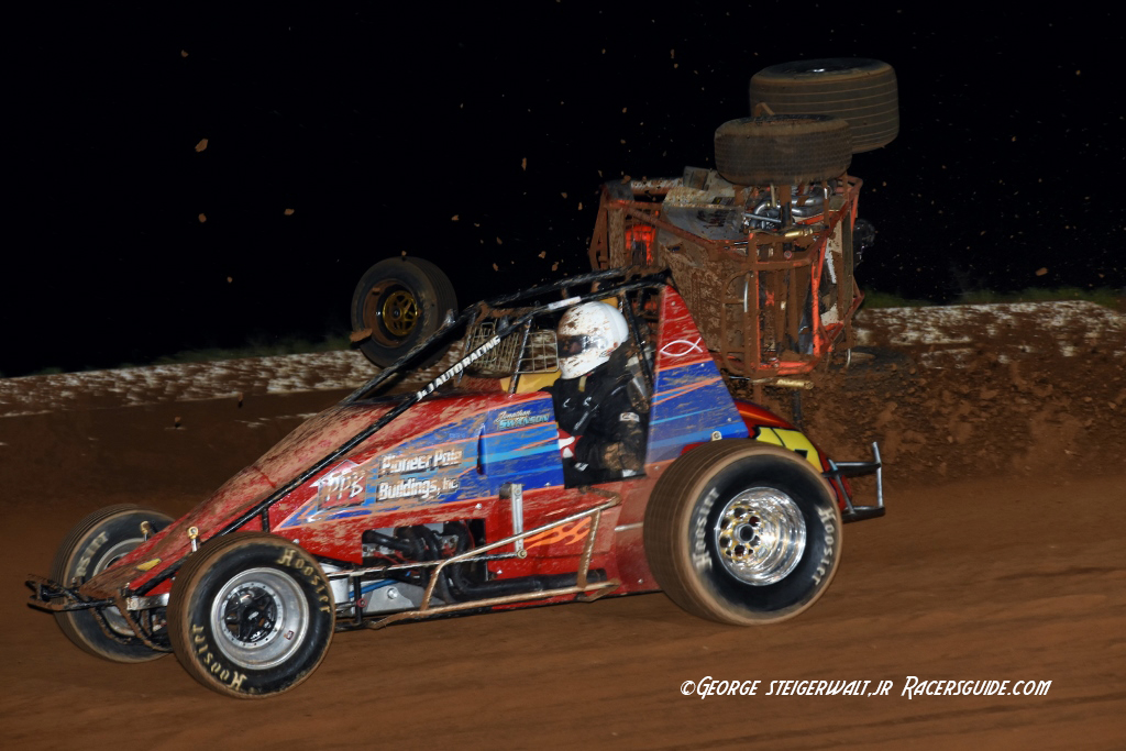 Steve Drevicki wins the USAC Wingless Sprint feature at Big Diamond ...